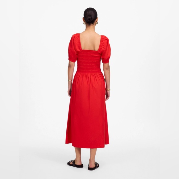 Madewell | Dresses | Nwt Madewell Smocked Puff Sleeve Midi Dress In ...